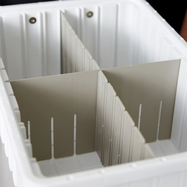 Short Metro MDS92060N Gray Tote Box Divider - 11" x 6"