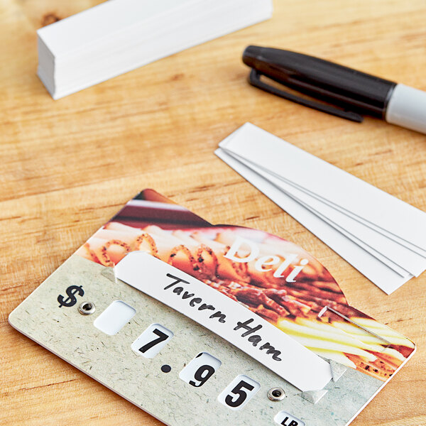 3" x 1/2" Deli Tag Blank Name Insert - 100/Pack