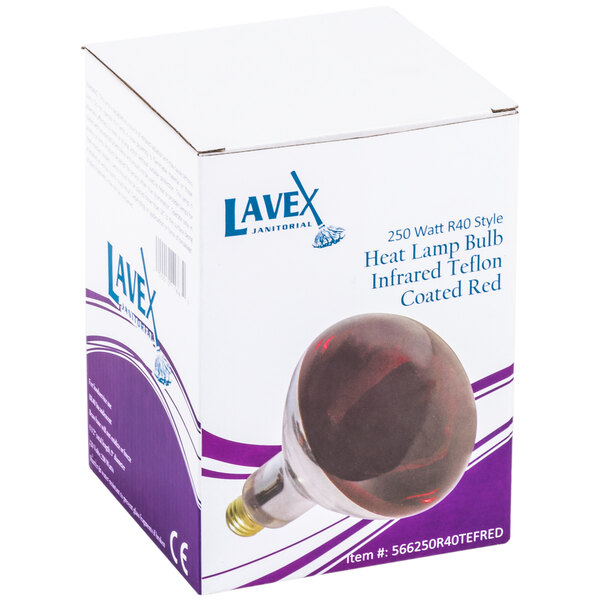 Lavex 250 Watt Red Coated Infrared Heat Lamp Light Bulb