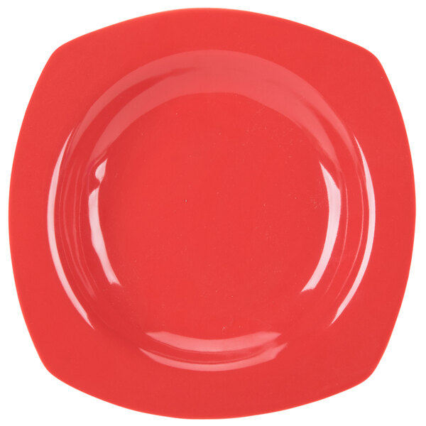 CAC P-88RED Festiware 22 oz. Red Square Pasta Bowl - 12/Case