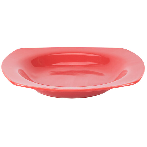 CAC P-88RED Festiware 22 oz. Red Square Pasta Bowl - 12/Case