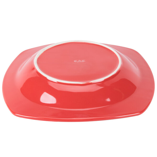 CAC P-88RED Festiware 22 oz. Red Square Pasta Bowl - 12/Case
