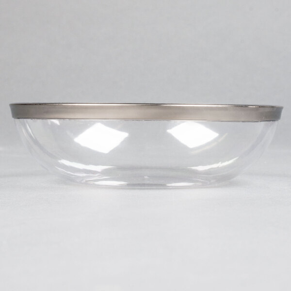 Sabert Bowls (10 oz.) - Clear with Silver Rim - 144/Case