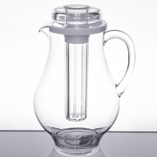 Tablecraft 328 3 Qt. Polycarbonate Pitcher with Ice Core