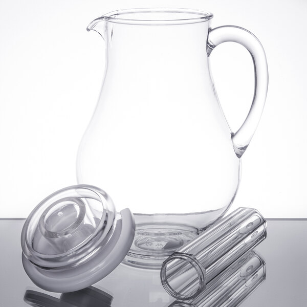 Tablecraft 328 3 Qt. Polycarbonate Pitcher with Ice Core