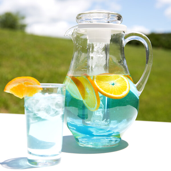 Tablecraft 328 3 Qt. Polycarbonate Pitcher with Ice Core