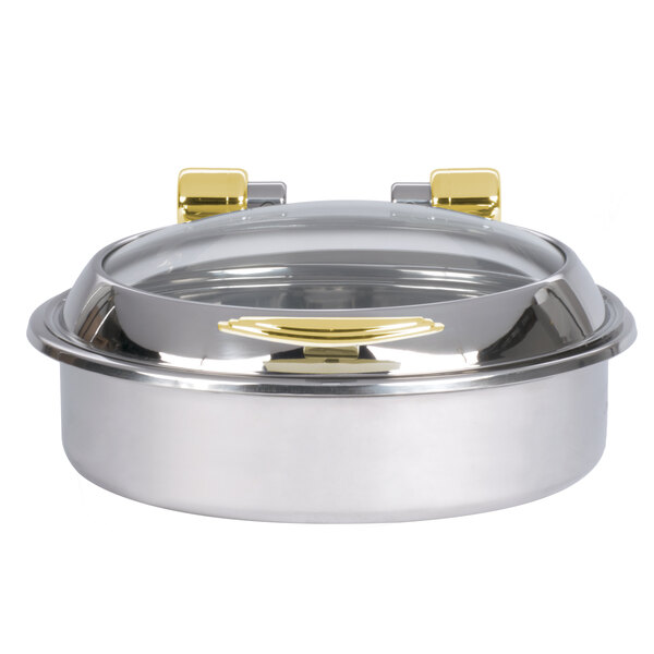 Vollrath 46124 6 Qt. Intrigue Glass Top Round Induction Chafer with ...