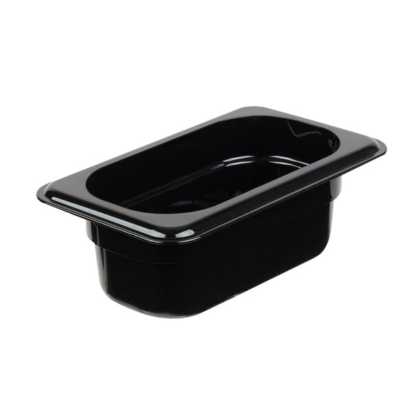 Cambro 92CW110 Camwear 1/9 Size Black Polycarbonate Food Pan - 2 1/2" Deep