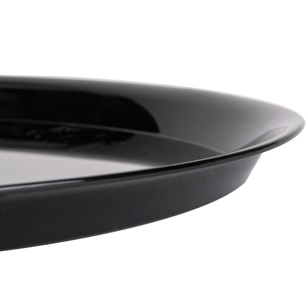 WNA Comet A916BL Checkmate 16" Black Round Catering Tray - 5/Pack