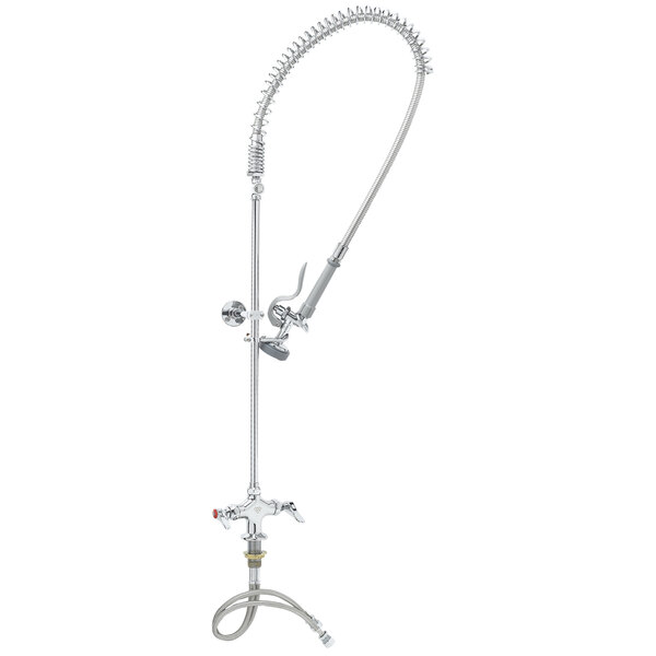 T&S B-0113-B-TEE EasyInstall Deck Mounted 44 1/4" High Pre-Rinse Faucet ...