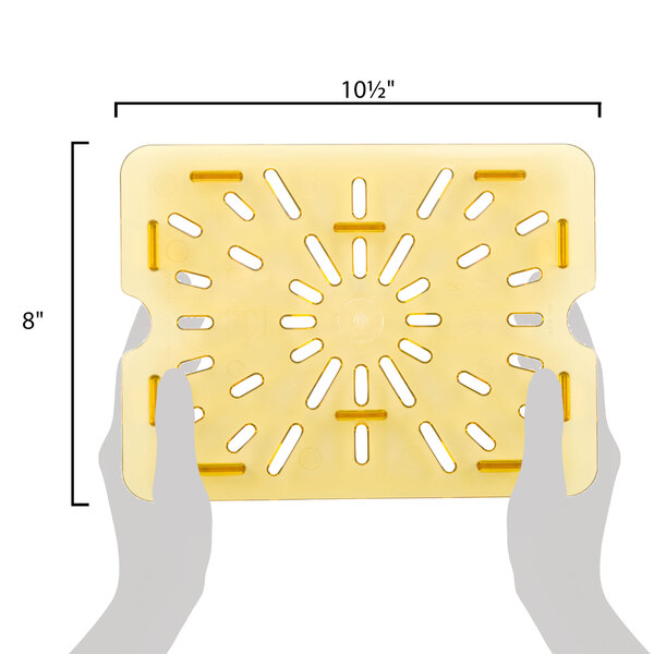 Cambro 20HPD150 1/2 Size Amber High Heat Drain Tray