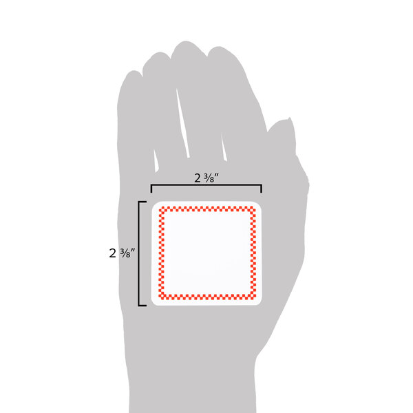 Square Write-On Deli Tag with Red Checkered Border - 25/Pack