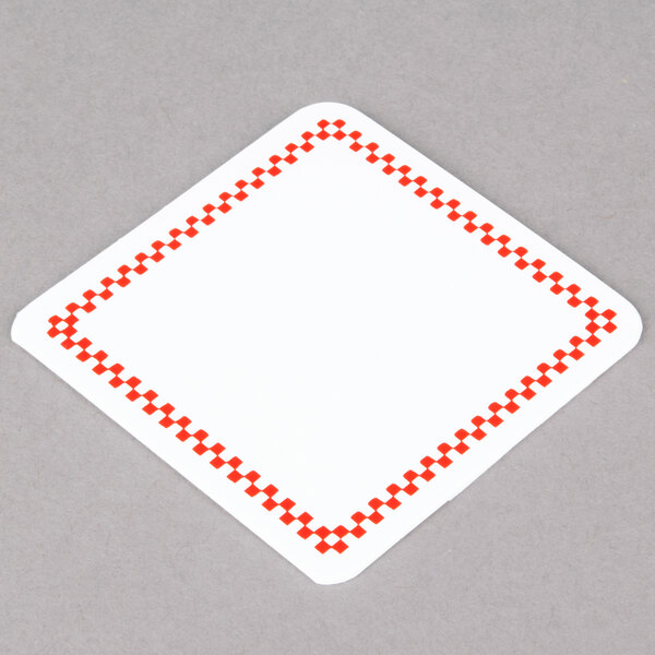 Square Write-On Deli Tag with Red Checkered Border - 25/Pack