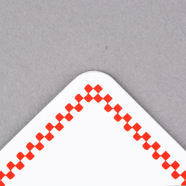 Square Write-On Deli Tag with Red Checkered Border - 25/Pack