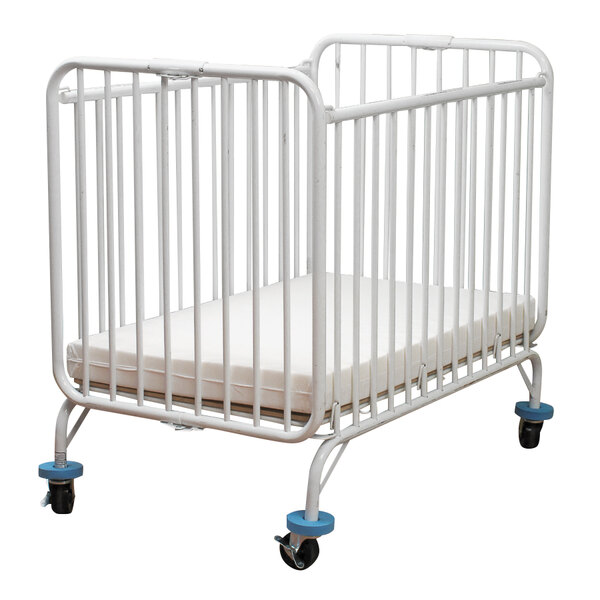 L.A. Baby Deluxe Holiday Crib 24" x 38" Metal Folding Crib with 3" Mattress