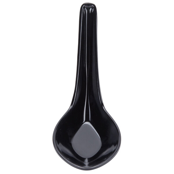GET M-6030-BK 0.65 oz. Black Melamine Soup Spoon - 12/Pack