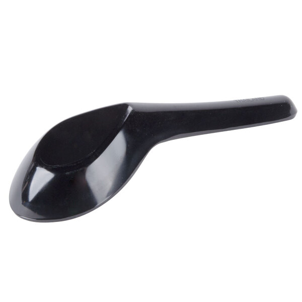 GET M-6030-BK 0.65 oz. Black Melamine Soup Spoon - 12/Pack