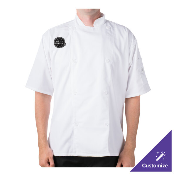 Mercer Culinary Genesis® Unisex Lightweight White Customizable Short ...