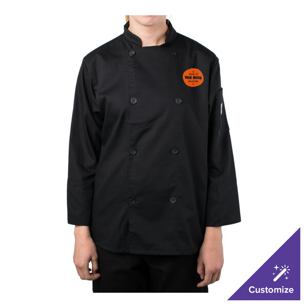 Mercer Culinary Genesis® Women's Black Customizable Long Sleeve Chef ...