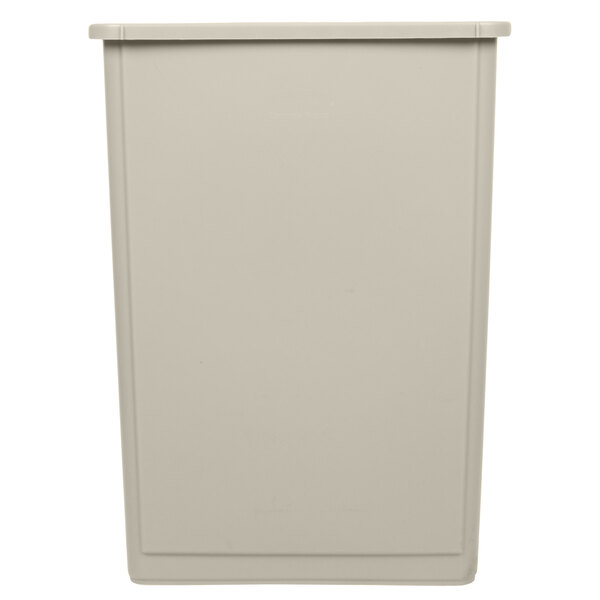 Rubbermaid FG352000BEIG Untouchable 21 Gallon Beige Half Round Trash Can