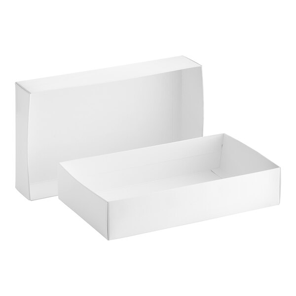 9 3/8" x 6" x 2" 2-Piece 2 lb. White Candy Box - 250/Case