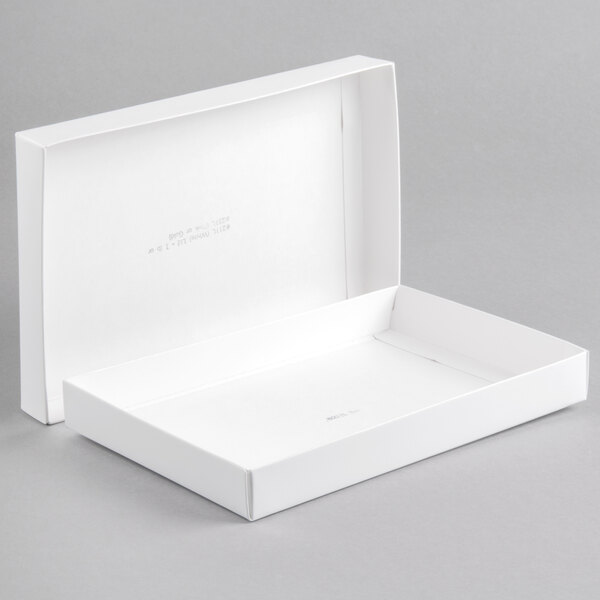 9 3/8" x 6" x 1 1/8" 2-Piece 1 lb. White Candy Box - 250/Case