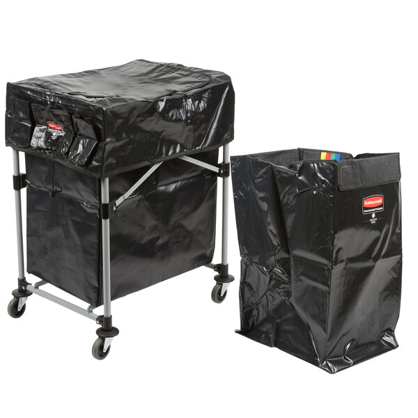Rubbermaid Laundry Cart, 4 Bushel Deluxe Collapsible X-Cart with Black ...