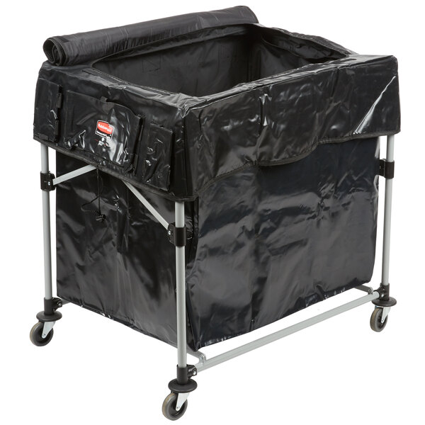 Rubbermaid Laundry Cart, 8 Bushel Collapsible X-Cart with Large Black Cover