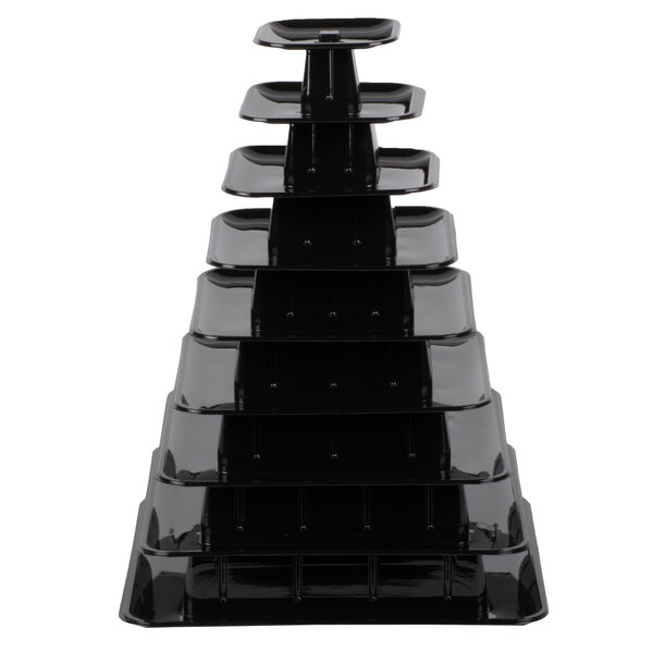 Matfer Bourgeat 9-Tier Black Pyramid Macaron Tower Stand (681592)
