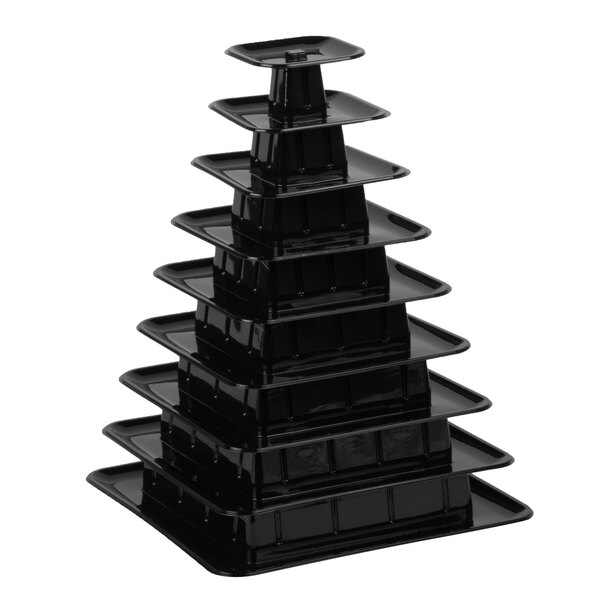 Matfer Bourgeat 9-Tier Black Pyramid Macaron Tower Stand (681592)