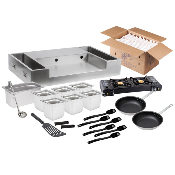 Choice 57-Piece Deluxe Butane Made-to-Order Omelet / Pasta Station Kit