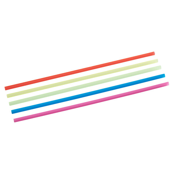 Choice 5" Neon Beverage Stirrer / Sip Straw - 1000/Box