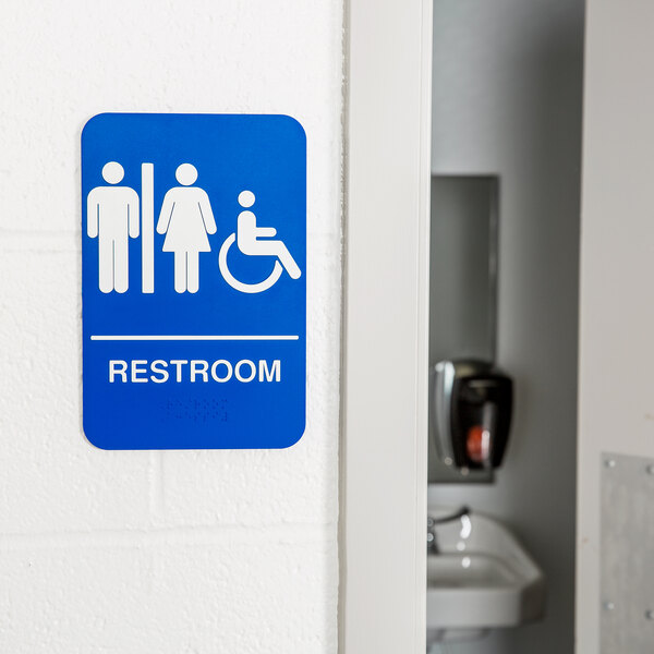 Tablecraft 695650 ADA Handicap Accessible Women's / Men's Restroom Sign ...