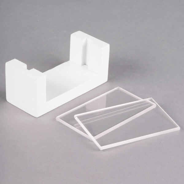 Cal-Mil 1510-32-15 White U-Frame Tabletop Card Holder - 3 1/2" x 1" x 2"