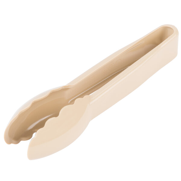 Cambro 6TGS133 Lugano 6" Beige Scallop Grip Tongs