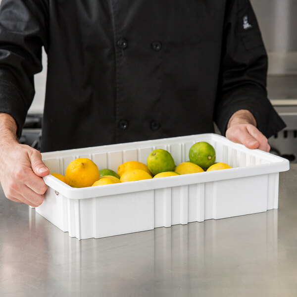 Metro MTB92035W 17" x 11" x 4" White Divider Tote Box