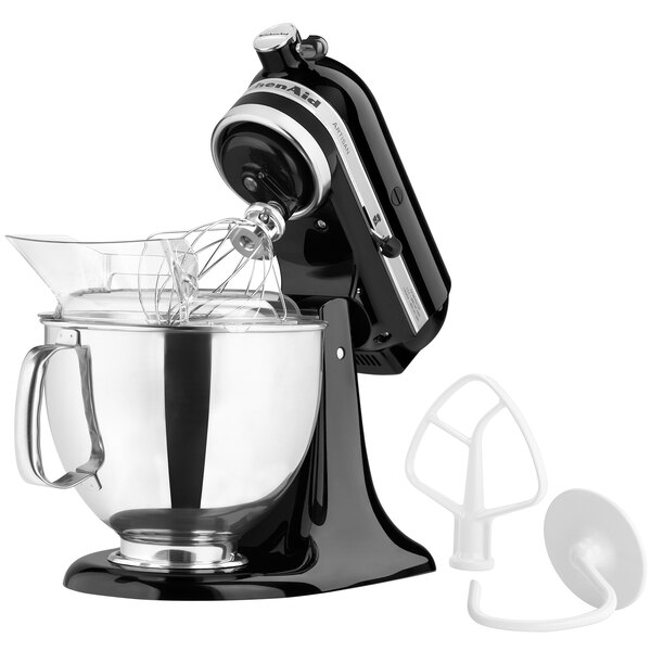 KitchenAid KSM150PSOB Artisan Series Onyx Black 5 Qt. Tilt Head ...
