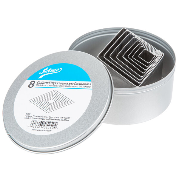 Ateco 5259 8-Piece Stainless Steel Diamond Cutter Set