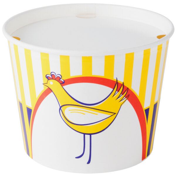 Choice 85 oz. Chicken Bucket with Lid - 25/Pack