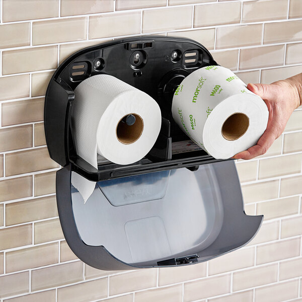 Morcon M600 3 15/16" x 3 3/4" 2-Ply 600 Sheet Toilet Paper Roll - 48/Case