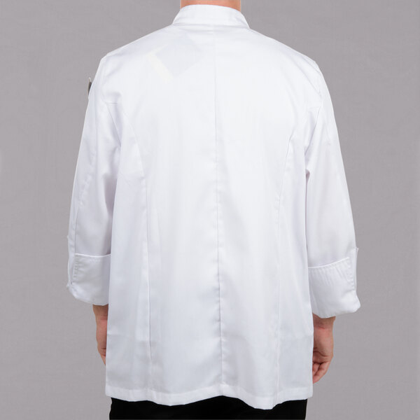 Chef Revival Bronze J050 Unisex White Customizable Chef Coat with Knot ...