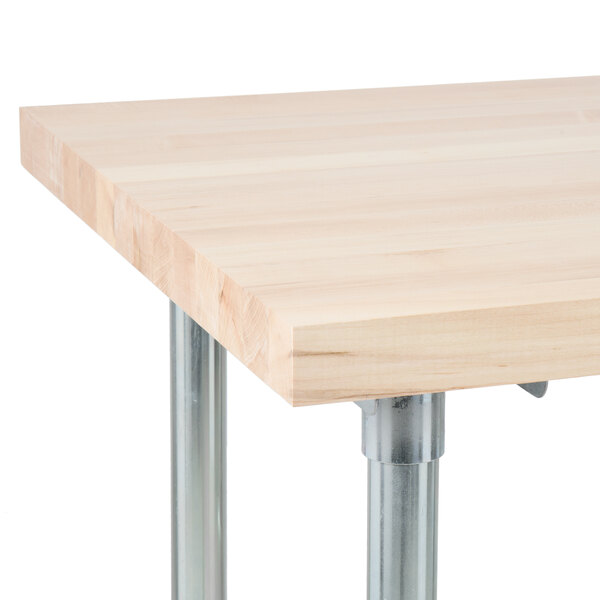 Advance Tabco TH2G-306 Wood Top Work Table with Galvanized Base - 30" x 72"