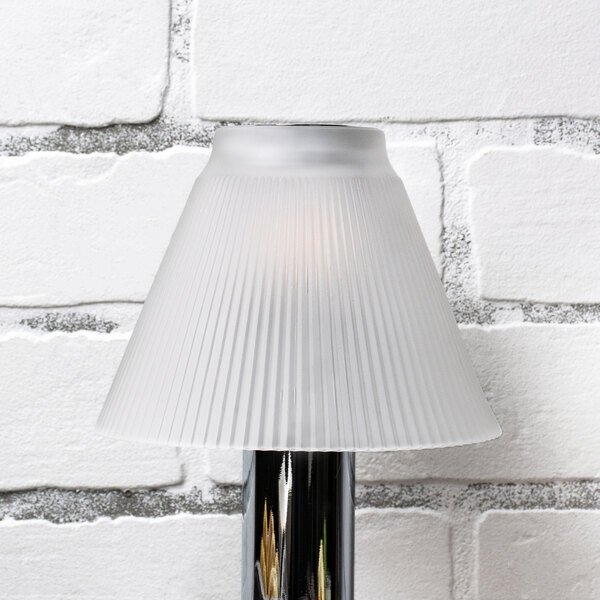 Sterno 85448 Table Lamp Frost Glass Pleated Shade