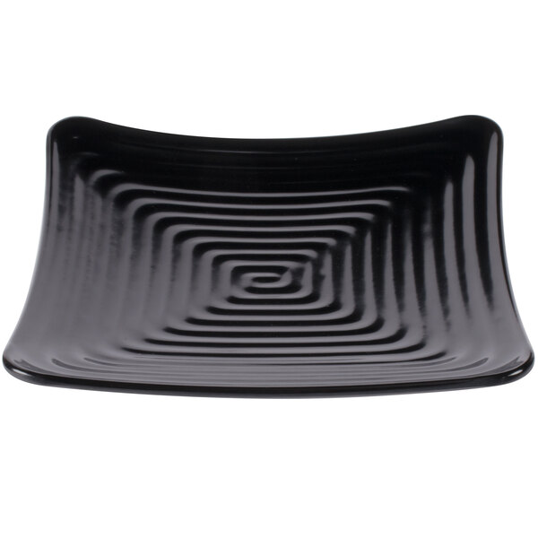 GET ML-61-BK Milano 7 1/4" Black Melamine Square Plate - 12/Pack