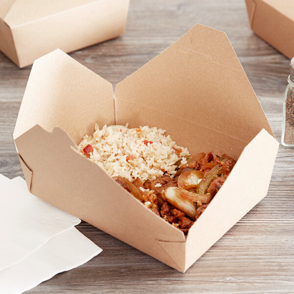 Fold-Pak 02BPEARTHM Bio-Plus-Earth Kraft Microwavable Paper #2 Take-Out ...