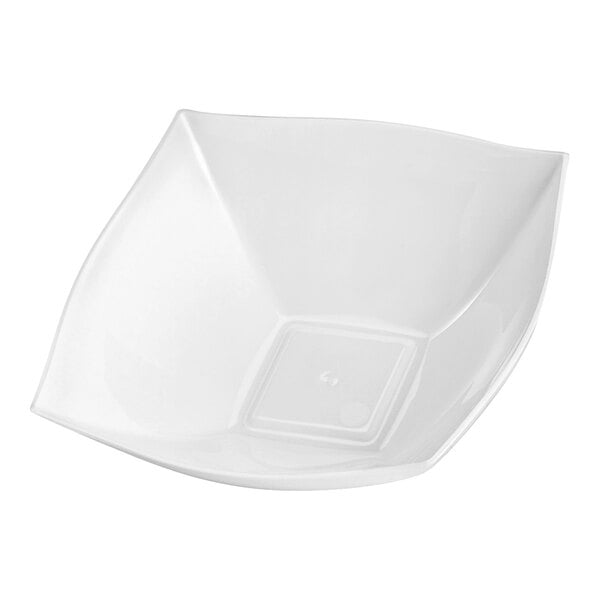 Fineline Wavetrends 132-WH White Plastic Serving Bowl 32 oz. - 50/Case