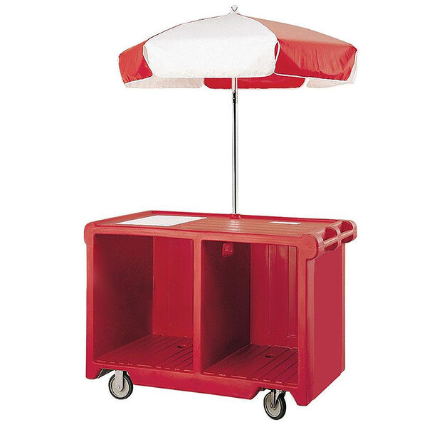 Cambro CVC55158 Camcruiser Hot Red Customizable Vending Cart with ...