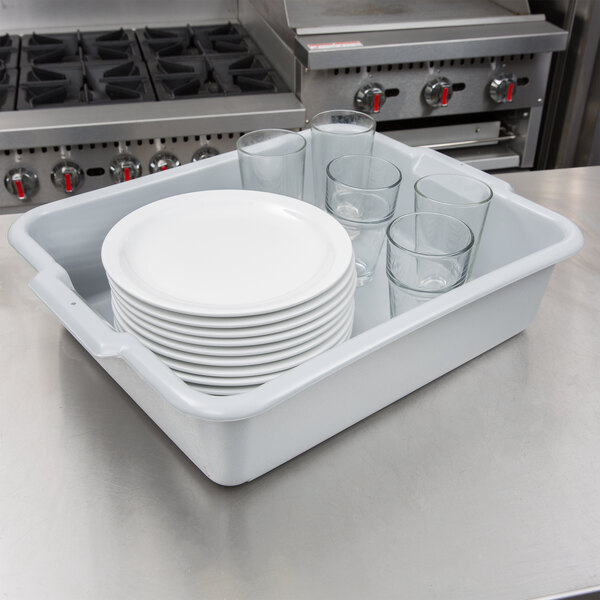 Vollrath 52621 Signature 20" x 17" x 5" Gray High Density Polyethylene ...