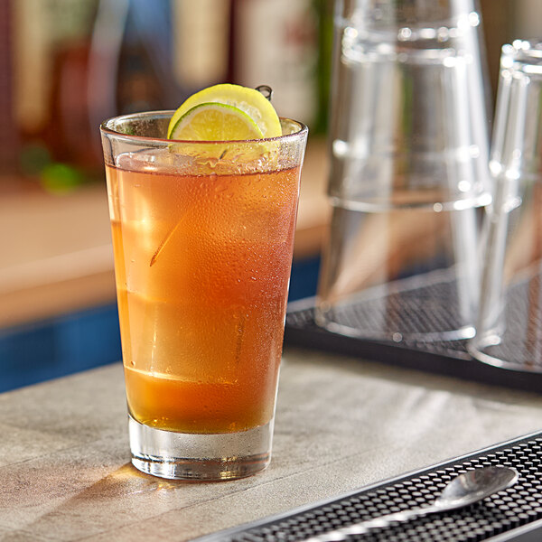 Libbey Restaurant Basics 16 oz. Customizable Rim Tempered Stackable Mixing Glass / Pint Glass ...