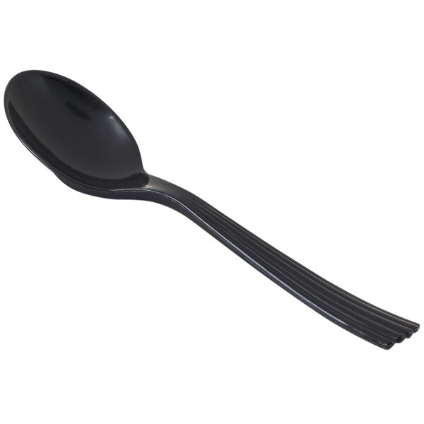 WNA Comet Classicware EcoSense 6 1/8" Heavy Weight Black Plastic Spoon ...